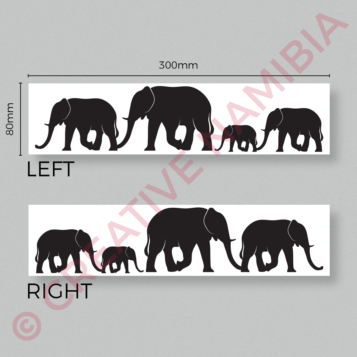 VINYL STICKER - ELEPHANT FAMILY – Pandora's Box Namibia