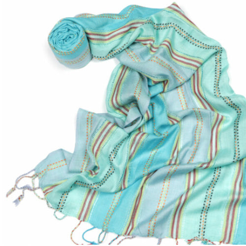 African Weave Scarf/Wrap - Turquoise – Pandora's Box Namibia