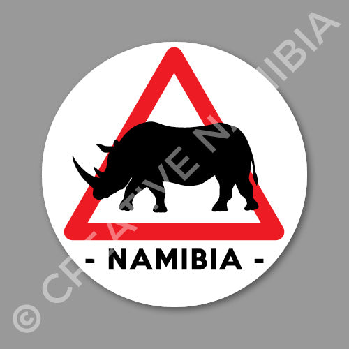 Road Sign Sticker - Rhino – Pandora's Box Namibia